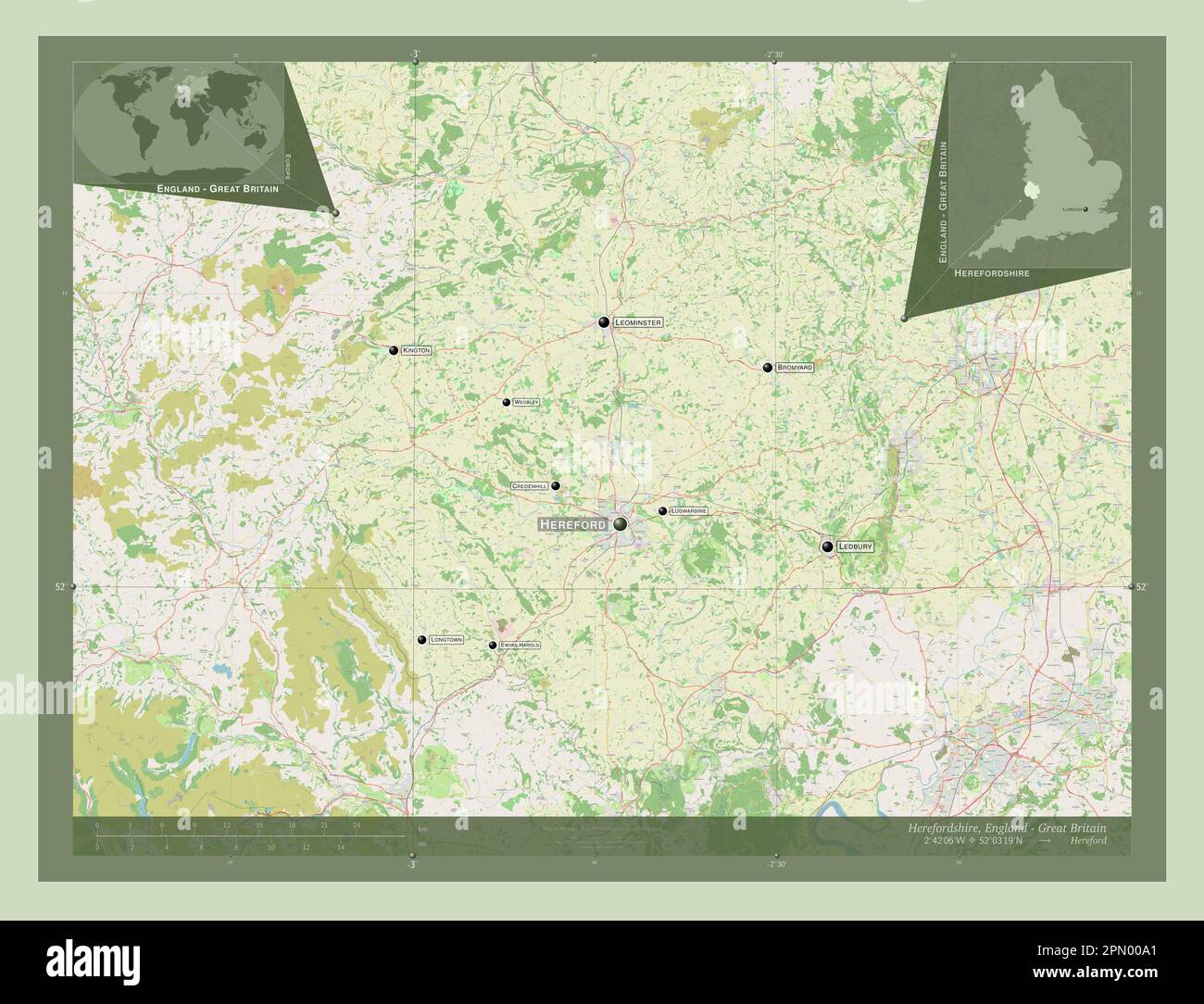 Herefordshire, unitary authority of England - Great Britain. Open ...