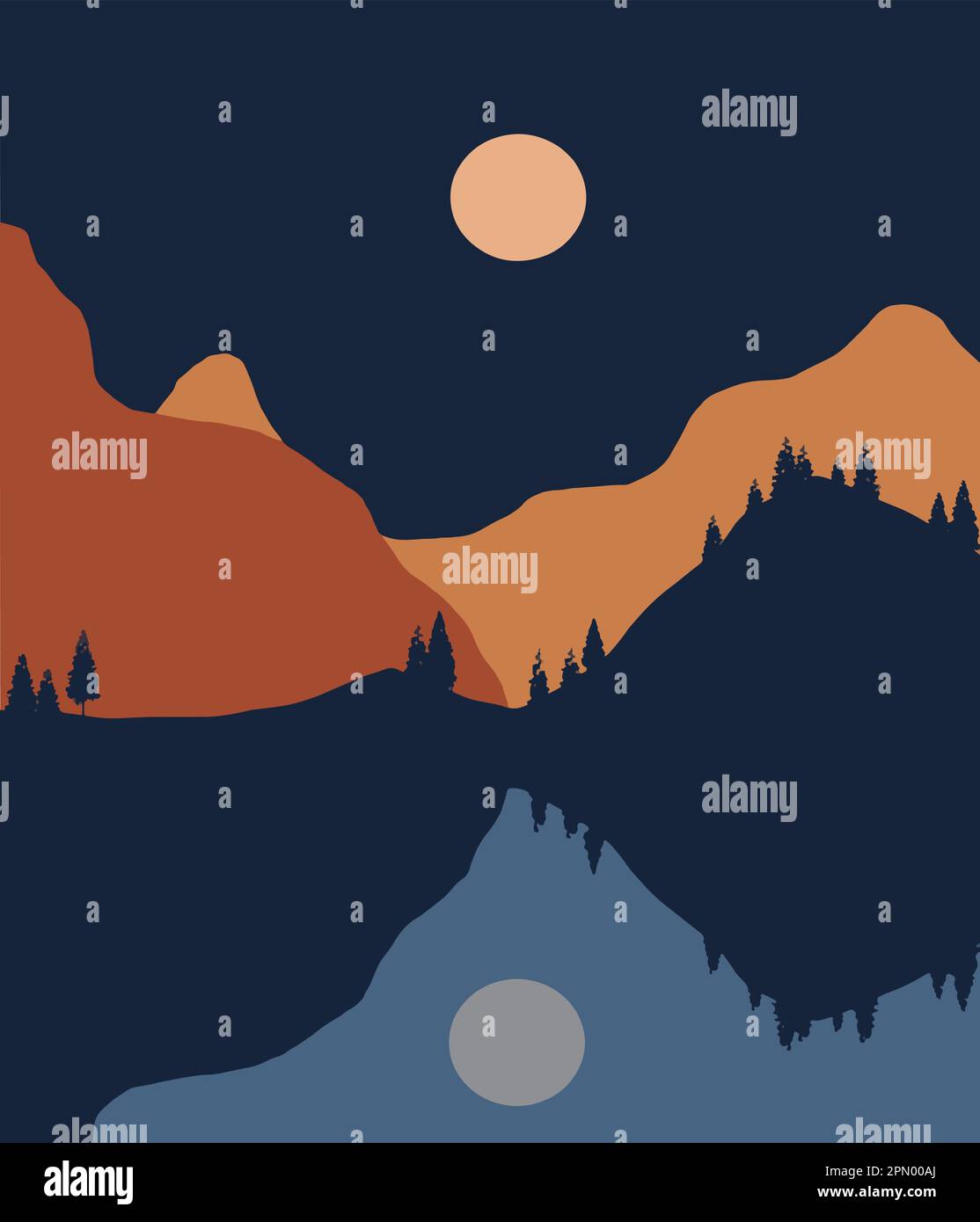 Late afternoon view Stock Vector Images - Alamy