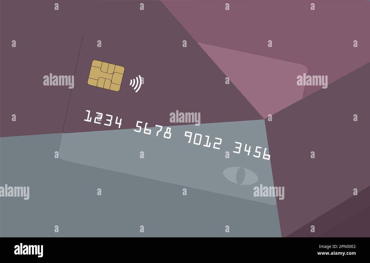 Here is a realistic mock credit card or debit card in a vector format ...