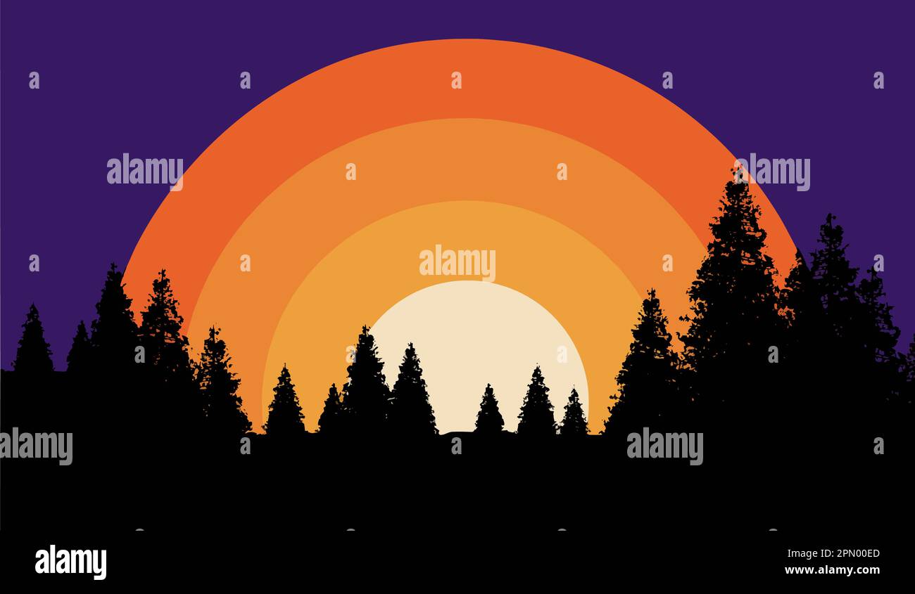 Dark and moody sunset Stock Vector Images - Alamy