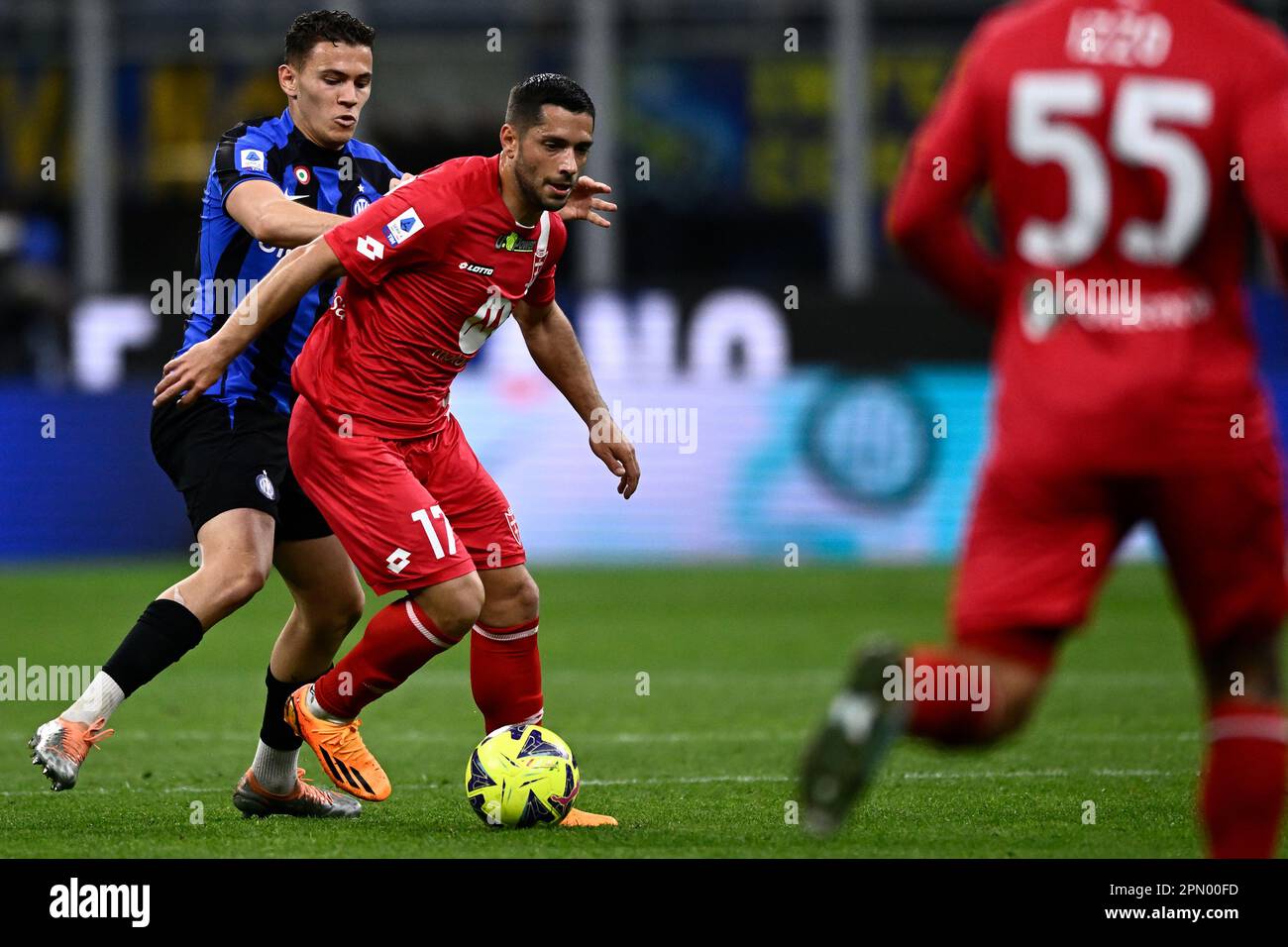 Milan, Italy. 15 April 2023. Gianluca Caprari of AC Monza competes for ...