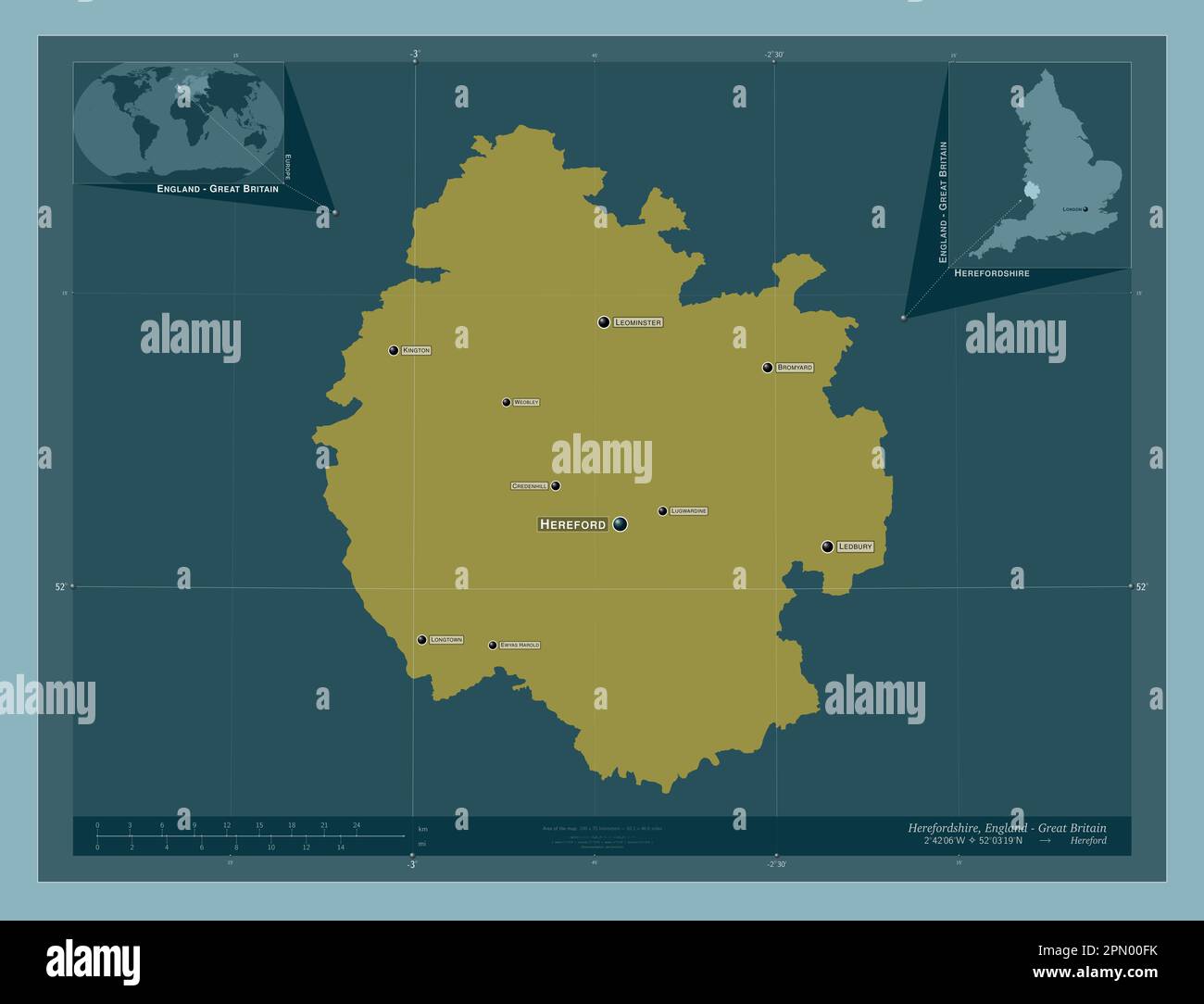 Map of ledbury hi-res stock photography and images - Alamy