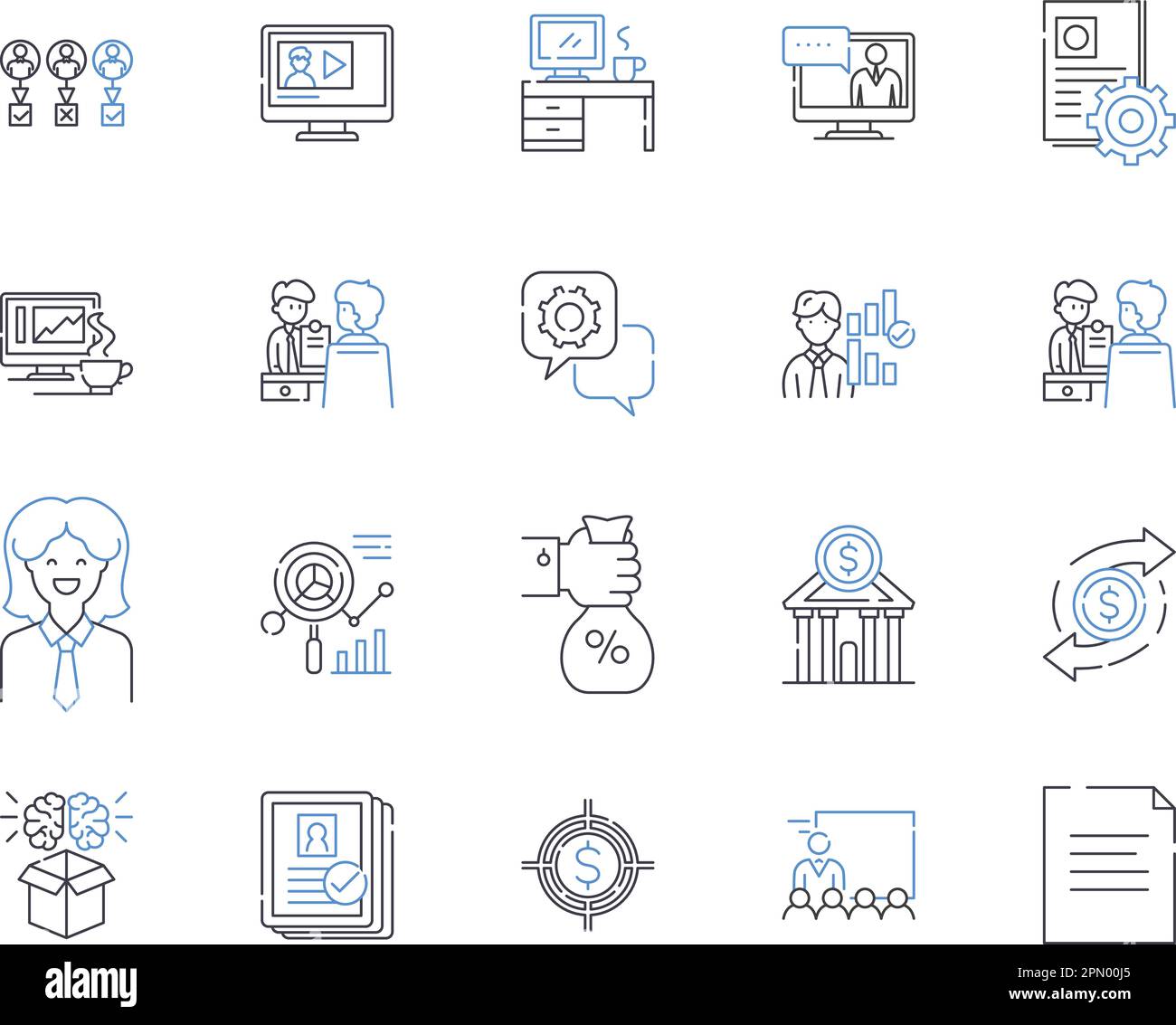 mutual funds outline icons collection. mutual, funds, investing, asset ...
