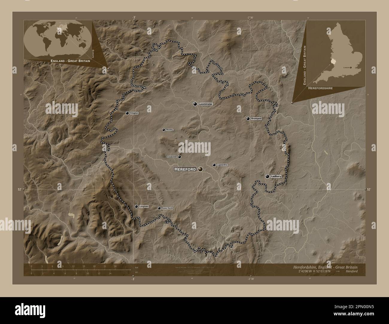Map of bromyard hi-res stock photography and images - Alamy