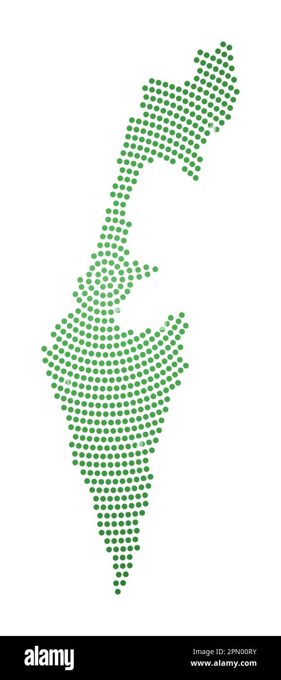 Israel dotted map. Digital style shape of Israel. Tech icon of the ...