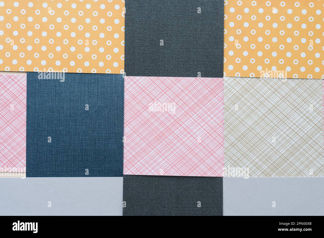 scrapbook paper sampler background Stock Photo - Alamy