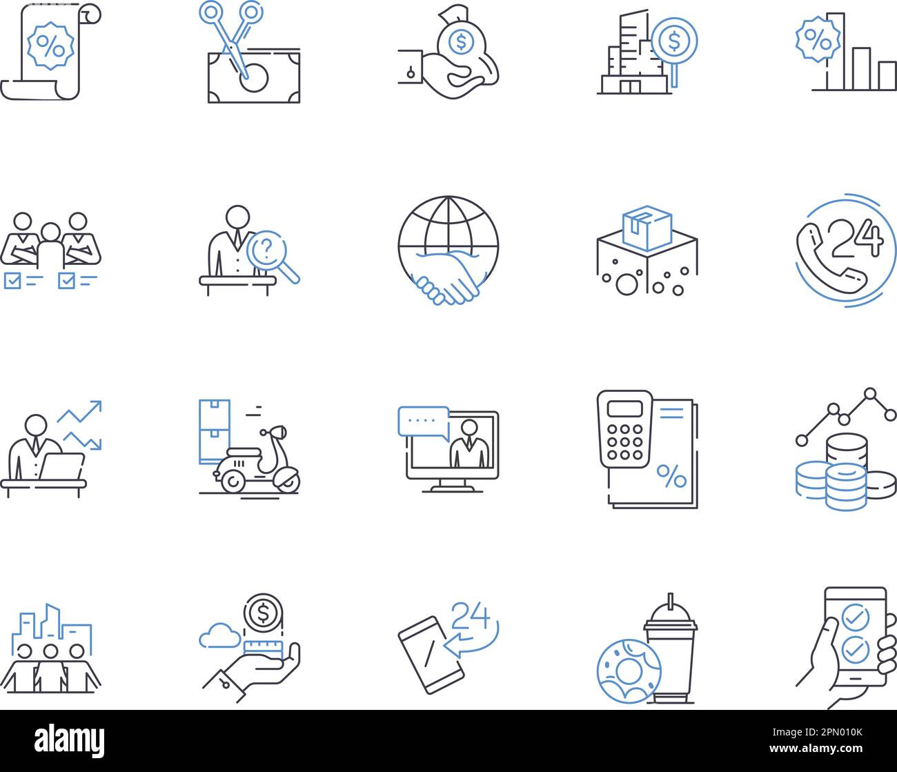 Trade and finace outline icons collection. Finance, Trading, Markets ...