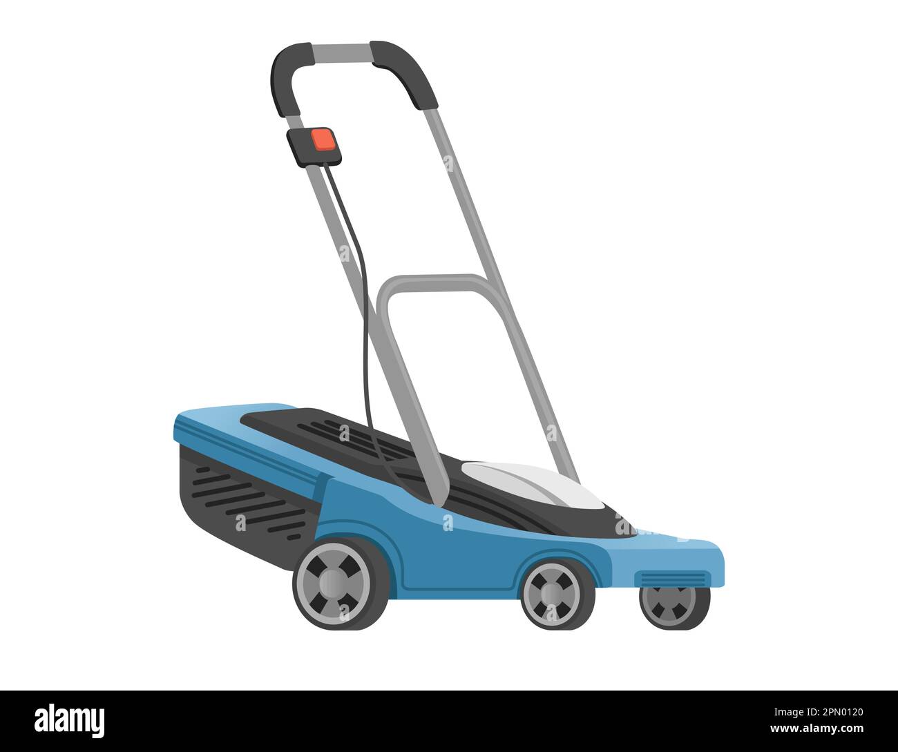 Lawn mower machine grass cutter gardening tool vector illustration ...