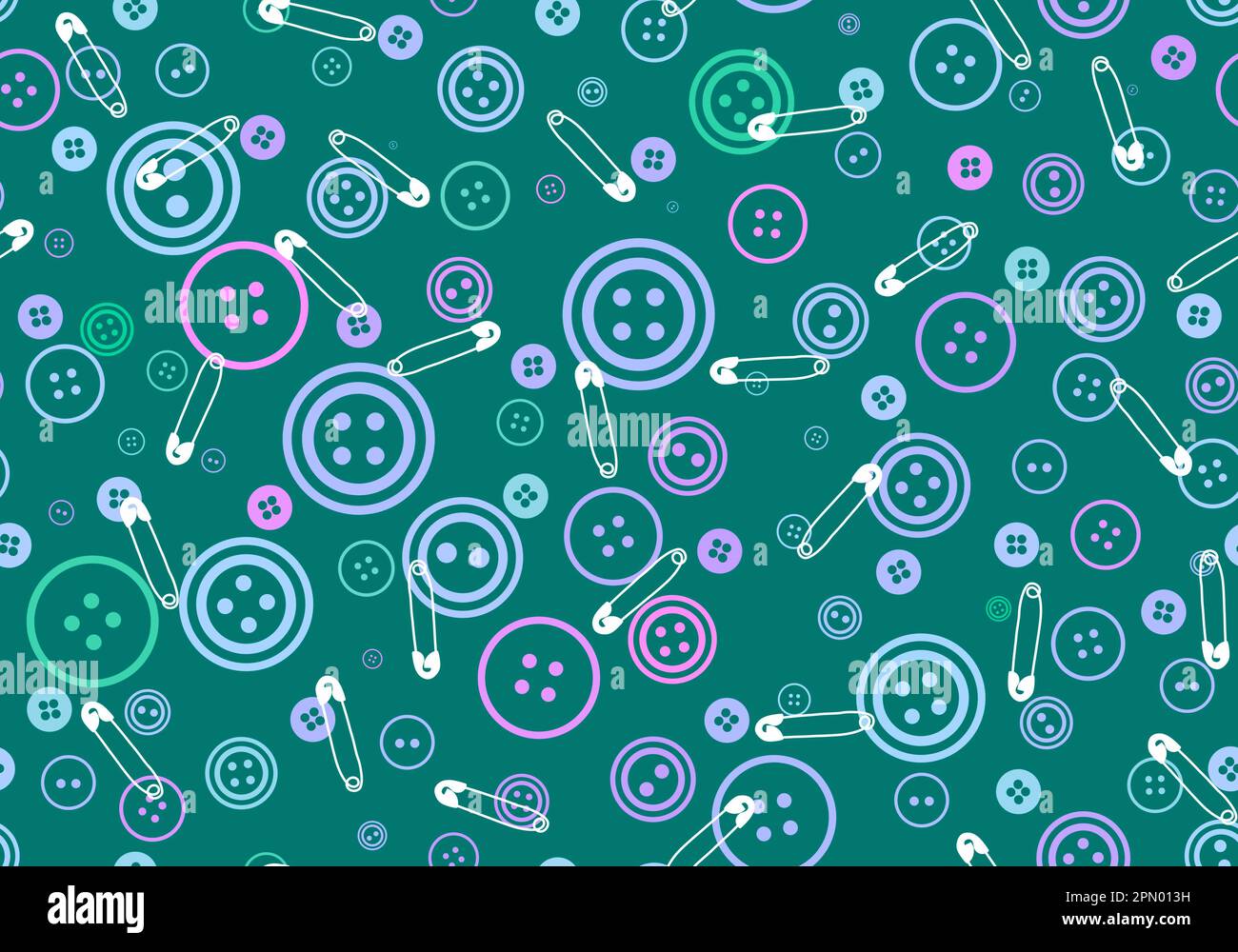 Sewing buttons and pins seamless hobbies pattern for fabrics and linens ...