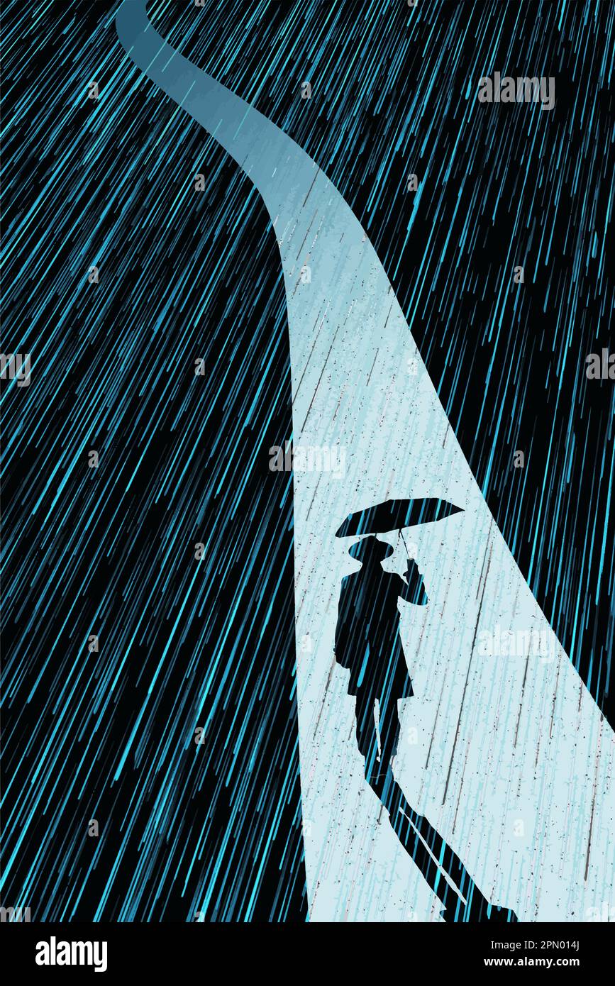 Dark wet road night Stock Vector Images - Alamy