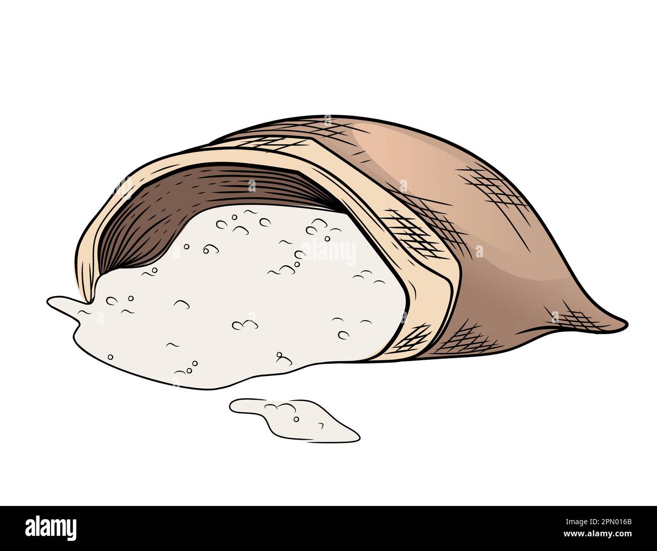 Outline sketch of bag of flour vector illustration on white background ...