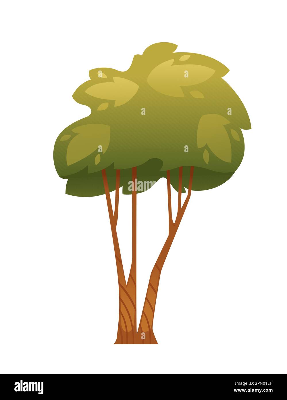 Green stylized tree vector illustration isolated on white background ...