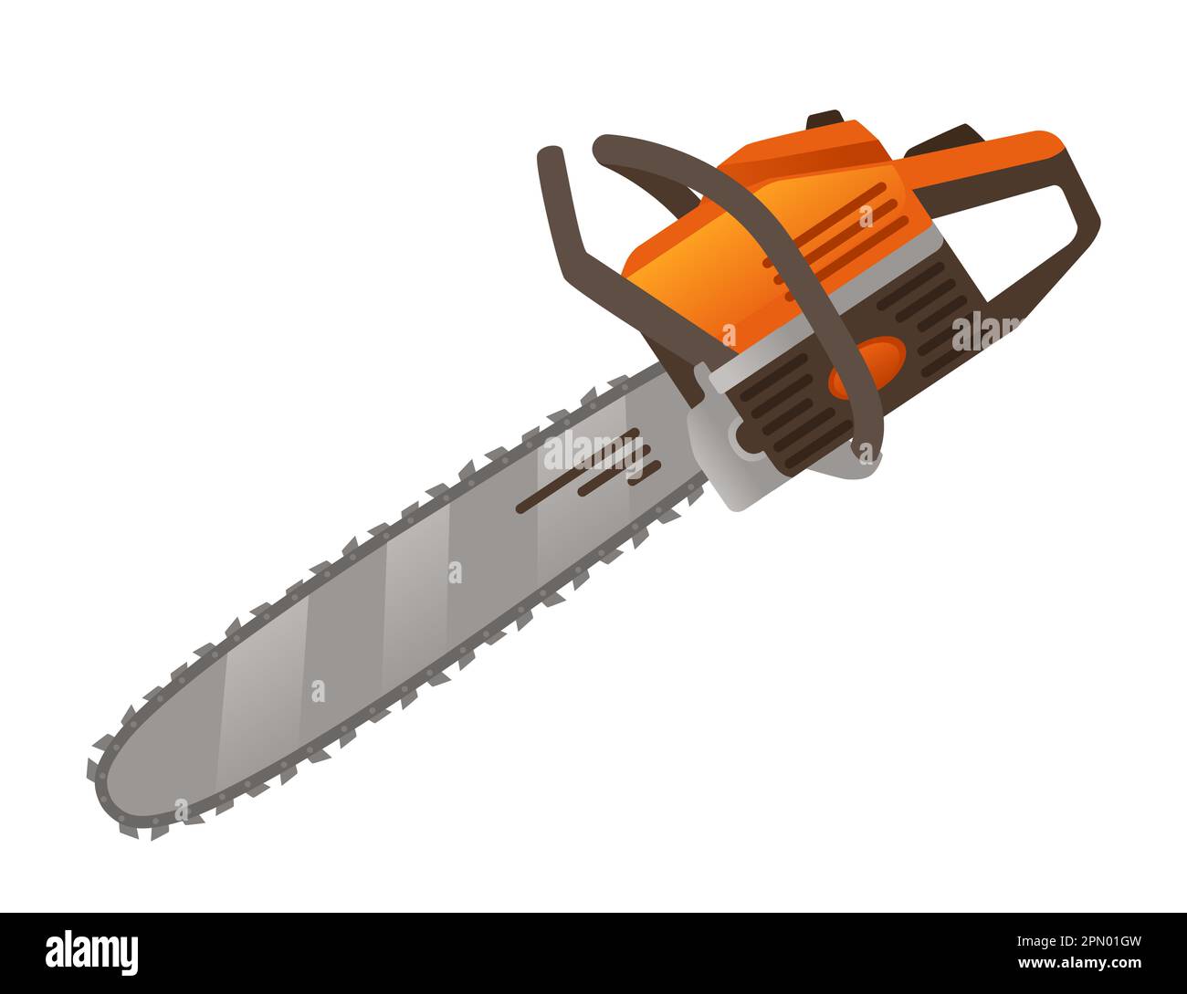 Gasoline chainsaw tool vector illustration isolated on white background ...