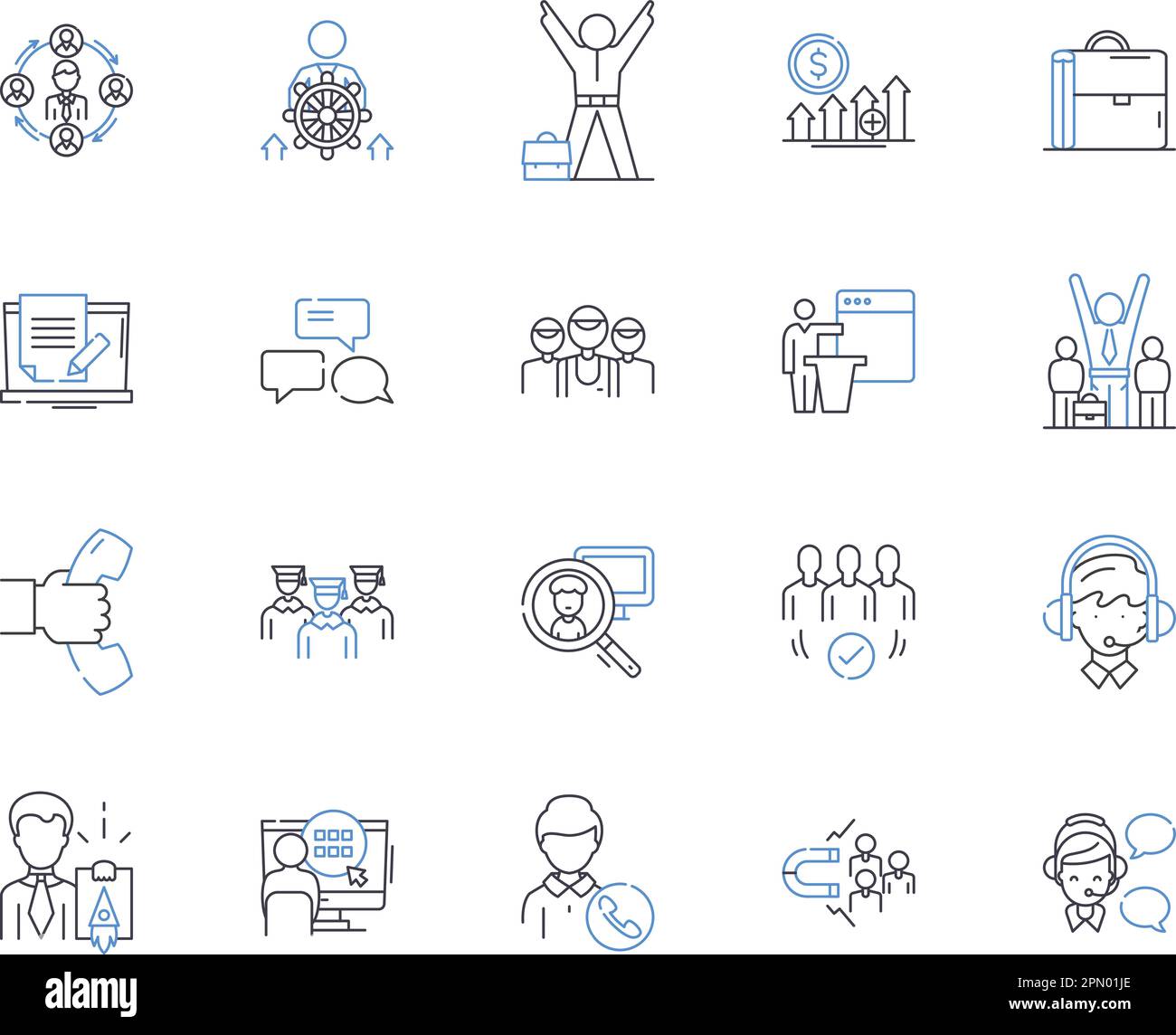 Employee occupation outline icons collection. Worker, Job, Occupation ...