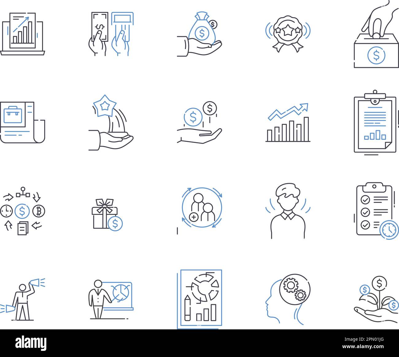 Business statistics outline icons collection. Business, Statistics ...