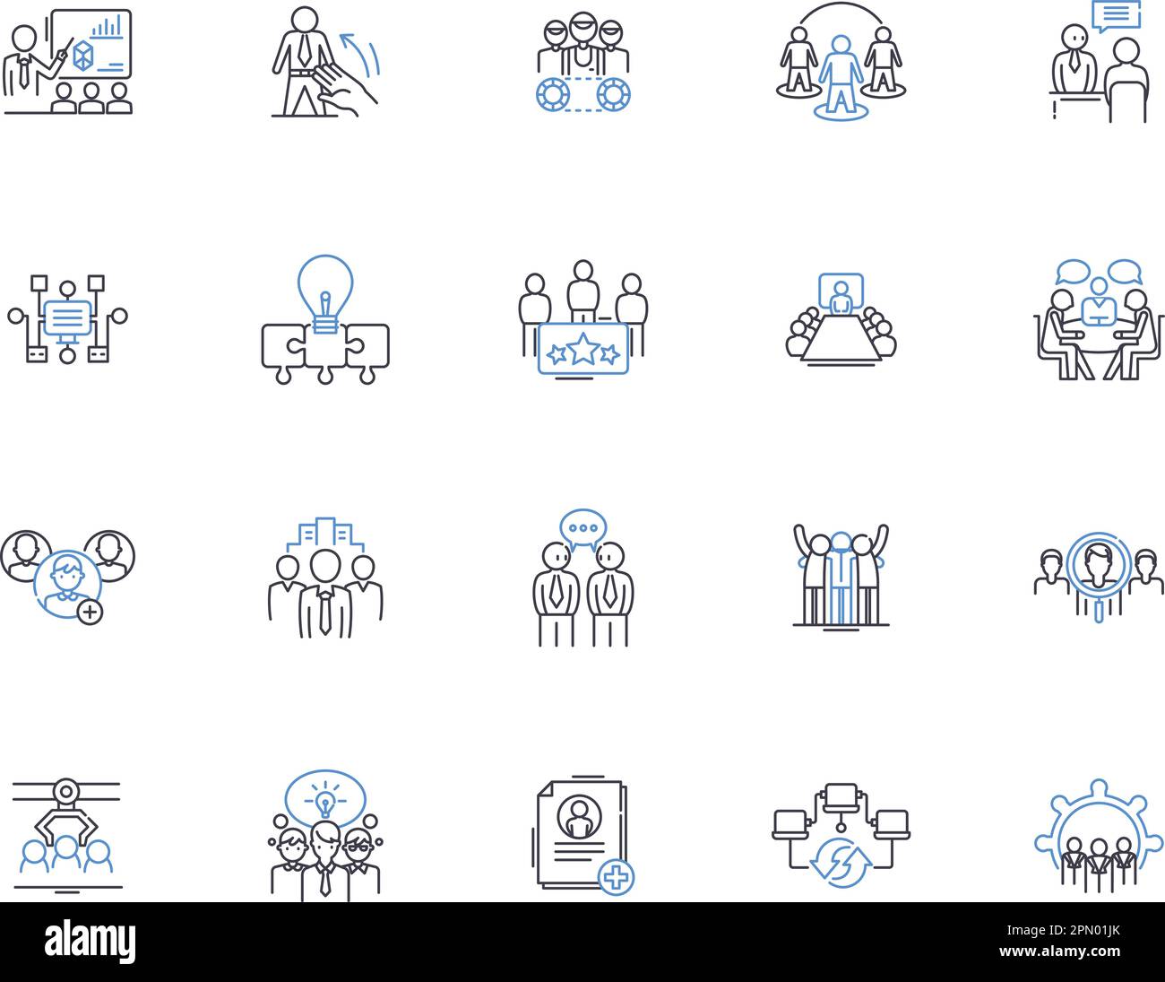 Conference outline icons collection. Meeting, Event, Gathering, Seminar ...