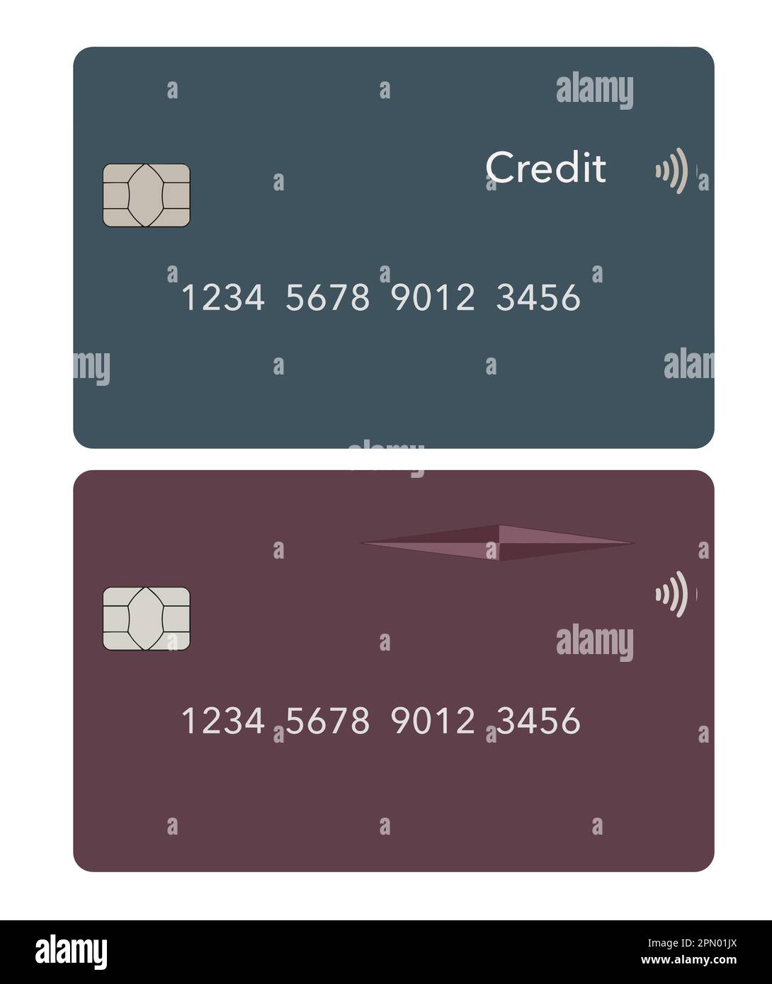 Here is a realistic mock credit card or debit card in a vector format ...