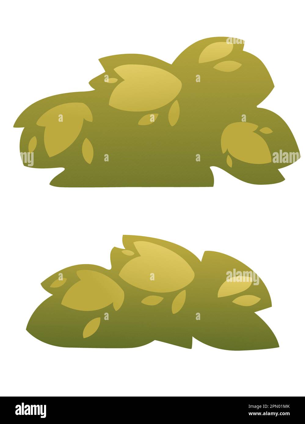 Green stylized bush vector illustration isolated on white background ...