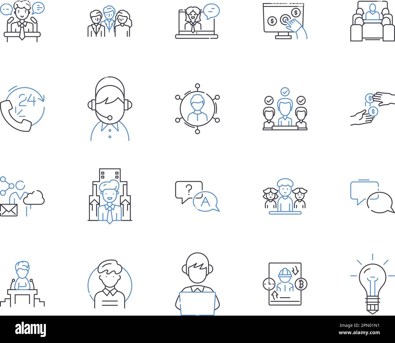 Employee occupation outline icons collection. Worker, Job, Occupation ...
