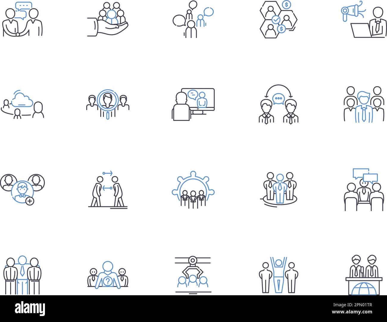 Negotiations outline icons collection. Negotiating, Discussions ...