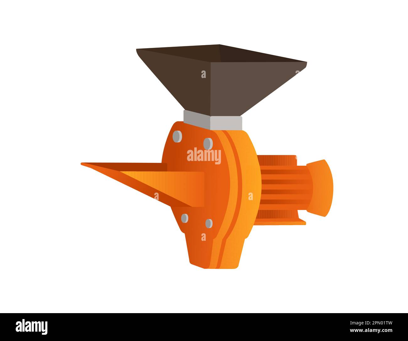 Electric garden shredder vector illustration isolated on white ...