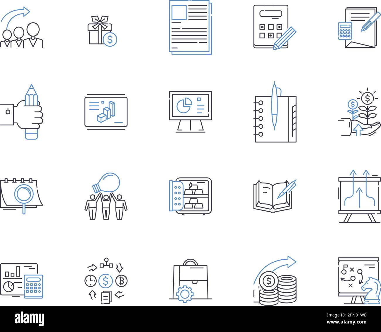 Credit management outline icons collection. Credit, Management ...