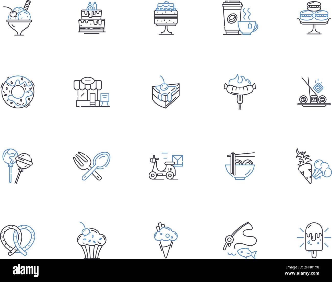 Food outline icons collection. Food, cuisine, diet, delicacy, nutrition ...