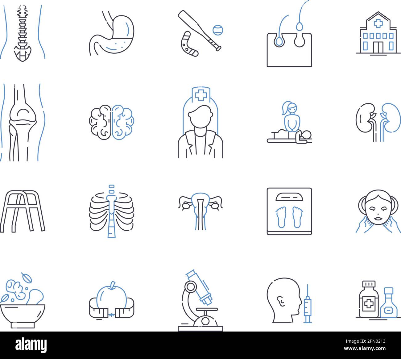 Health and sport outline icons collection. Fitness, Exercise, Wellness ...