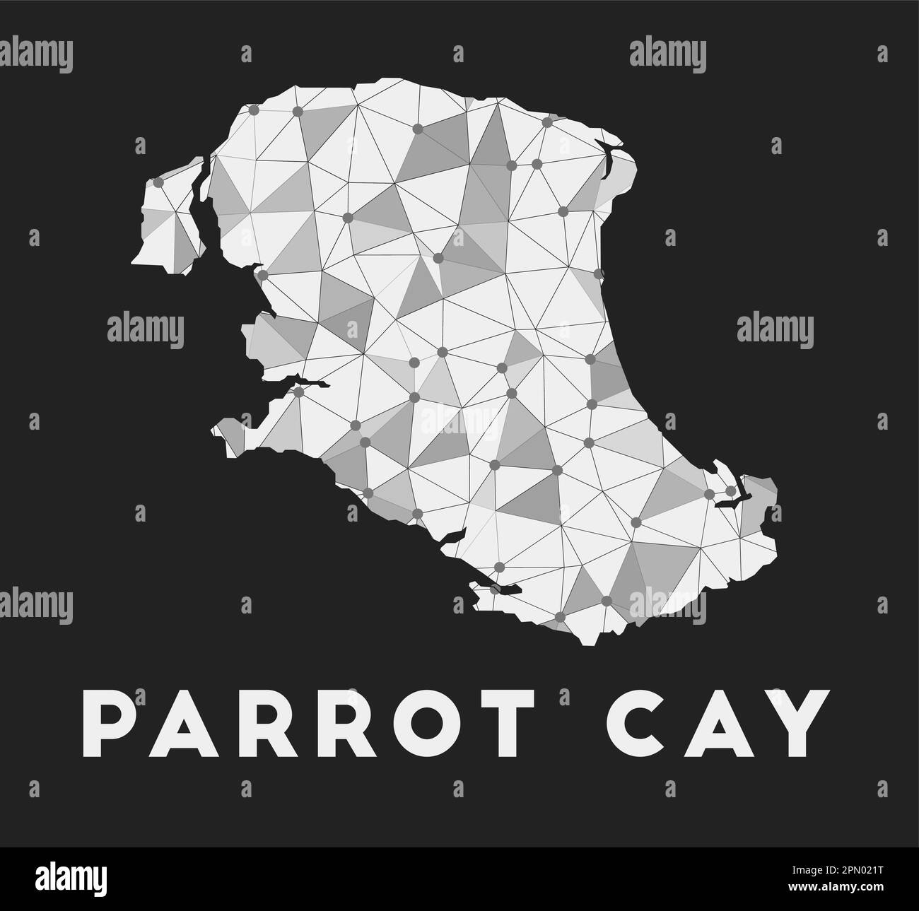 Parrot Cay - communication network map of island. Parrot Cay trendy ...