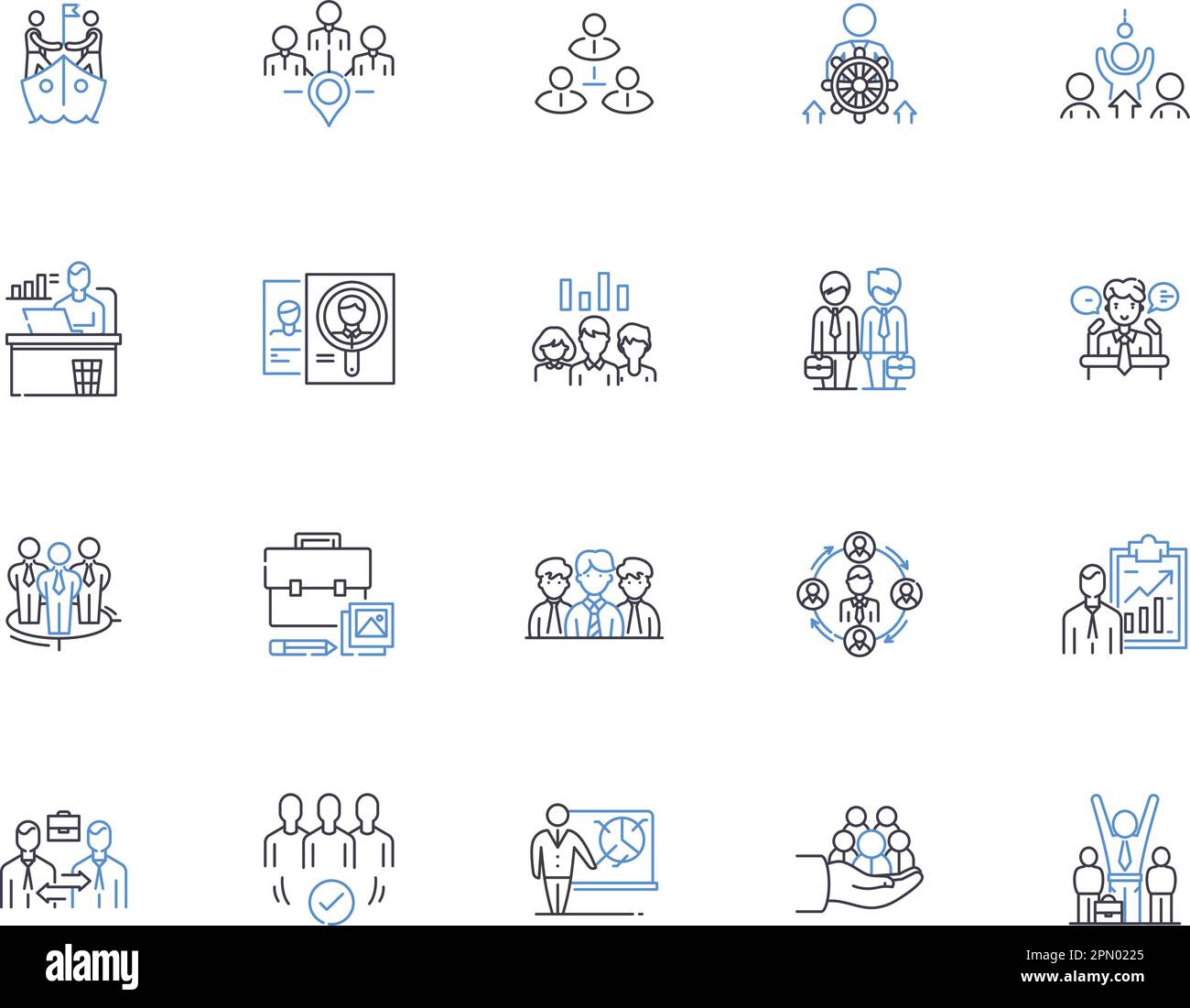 Corporate Management outline icons collection. Corporate, Management ...
