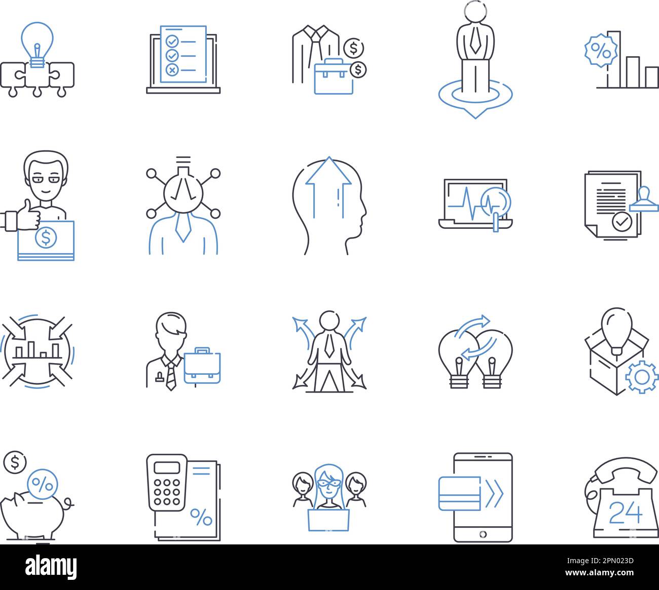 Financial income outline icons collection. Income, finance, fiscal ...