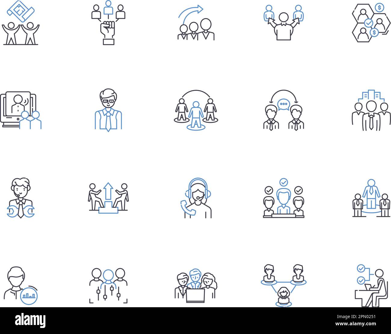 Executive management outline icons collection. Executives, Management ...