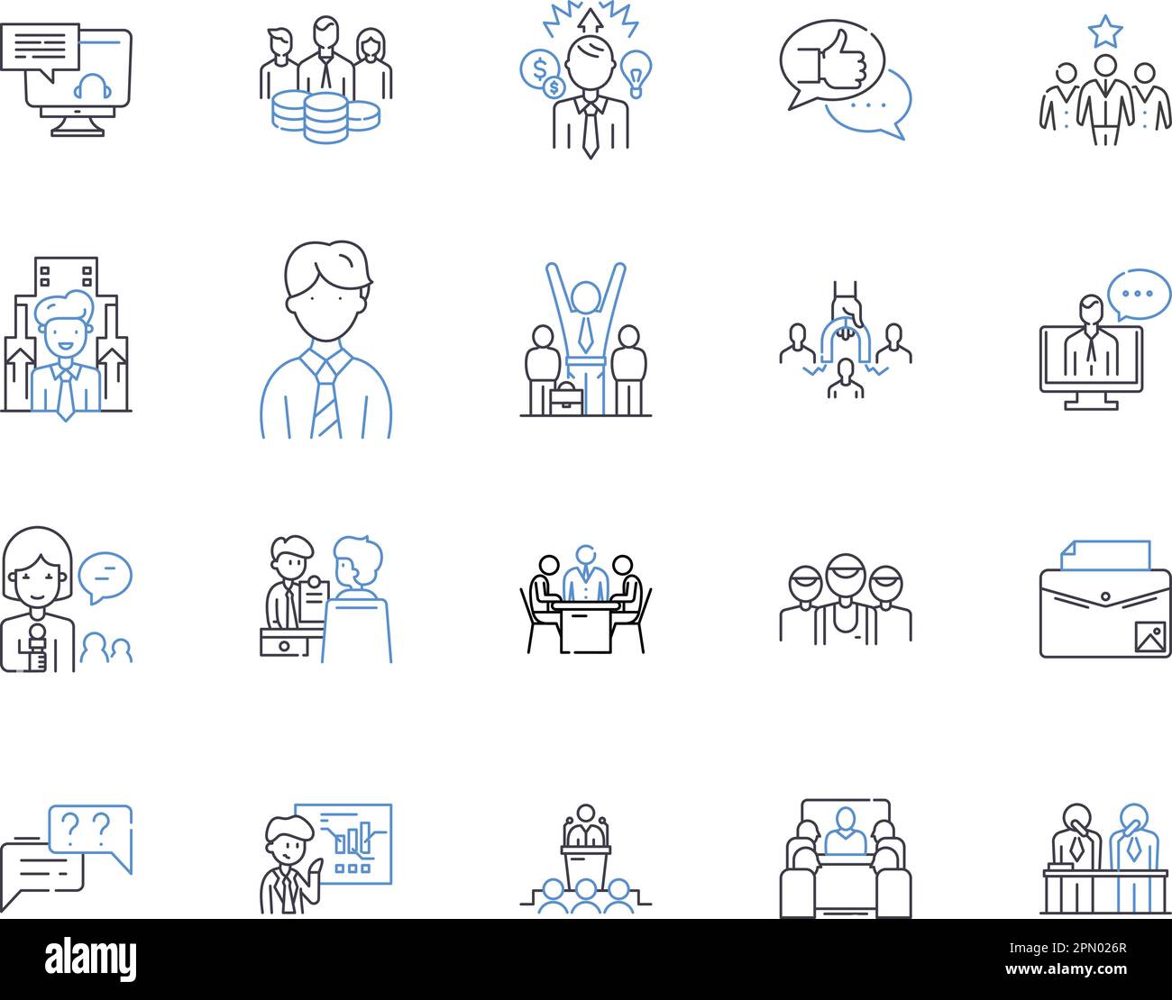 Time management outline icons collection. Planning, Discipline ...