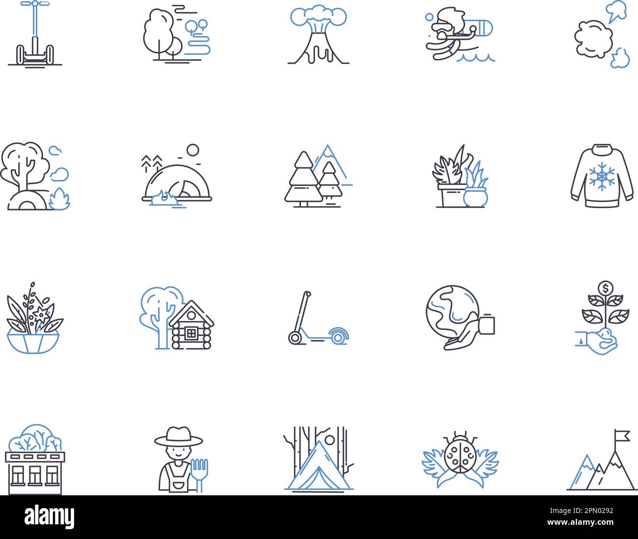 Climate outline icons collection. Climate, Heat, Cold, Temperatures ...