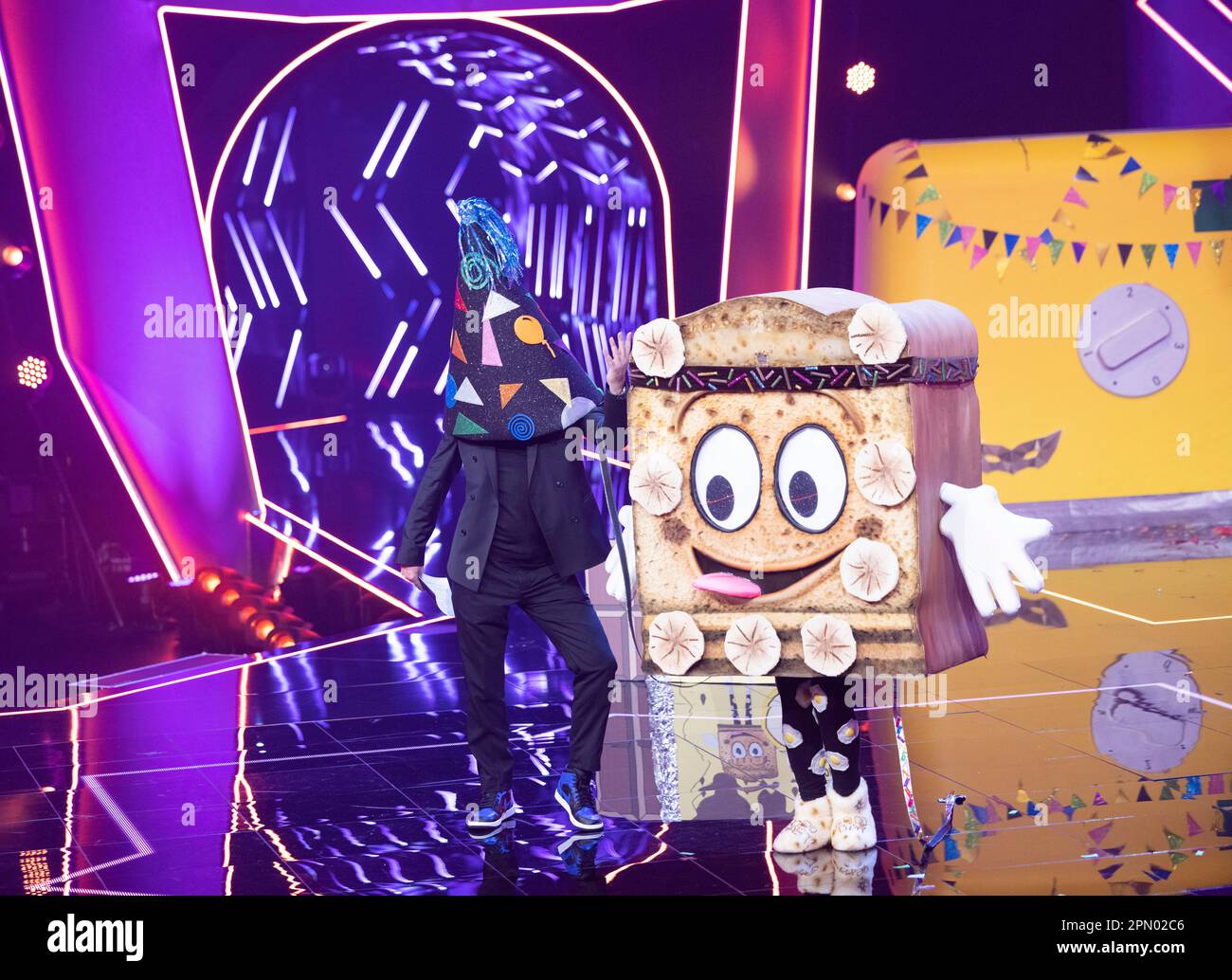 Cologne, Germany. 15th Apr, 2023. The character "The Toast" is on stage ...