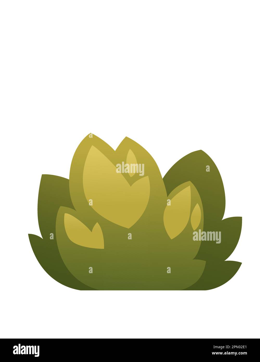 Green stylized bush vector illustration isolated on white background ...