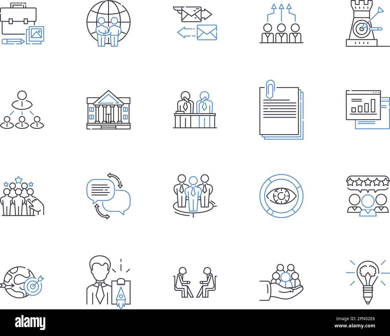 Department coworking outline icons collection. Deputy, Cowork ...