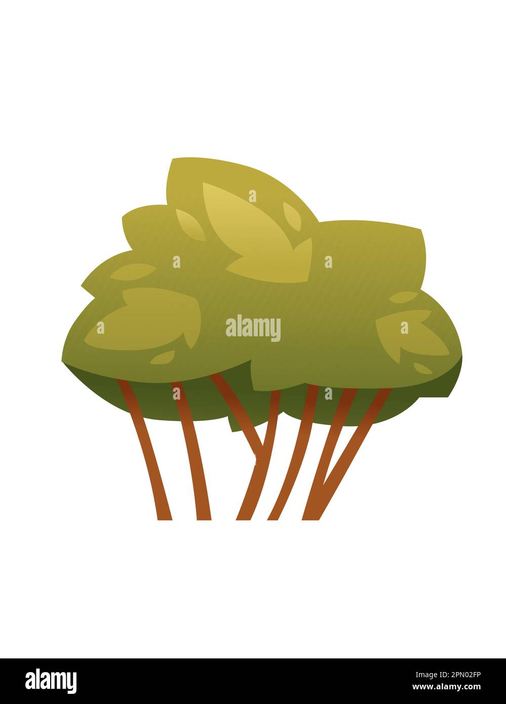 Green stylized bush vector illustration isolated on white background ...
