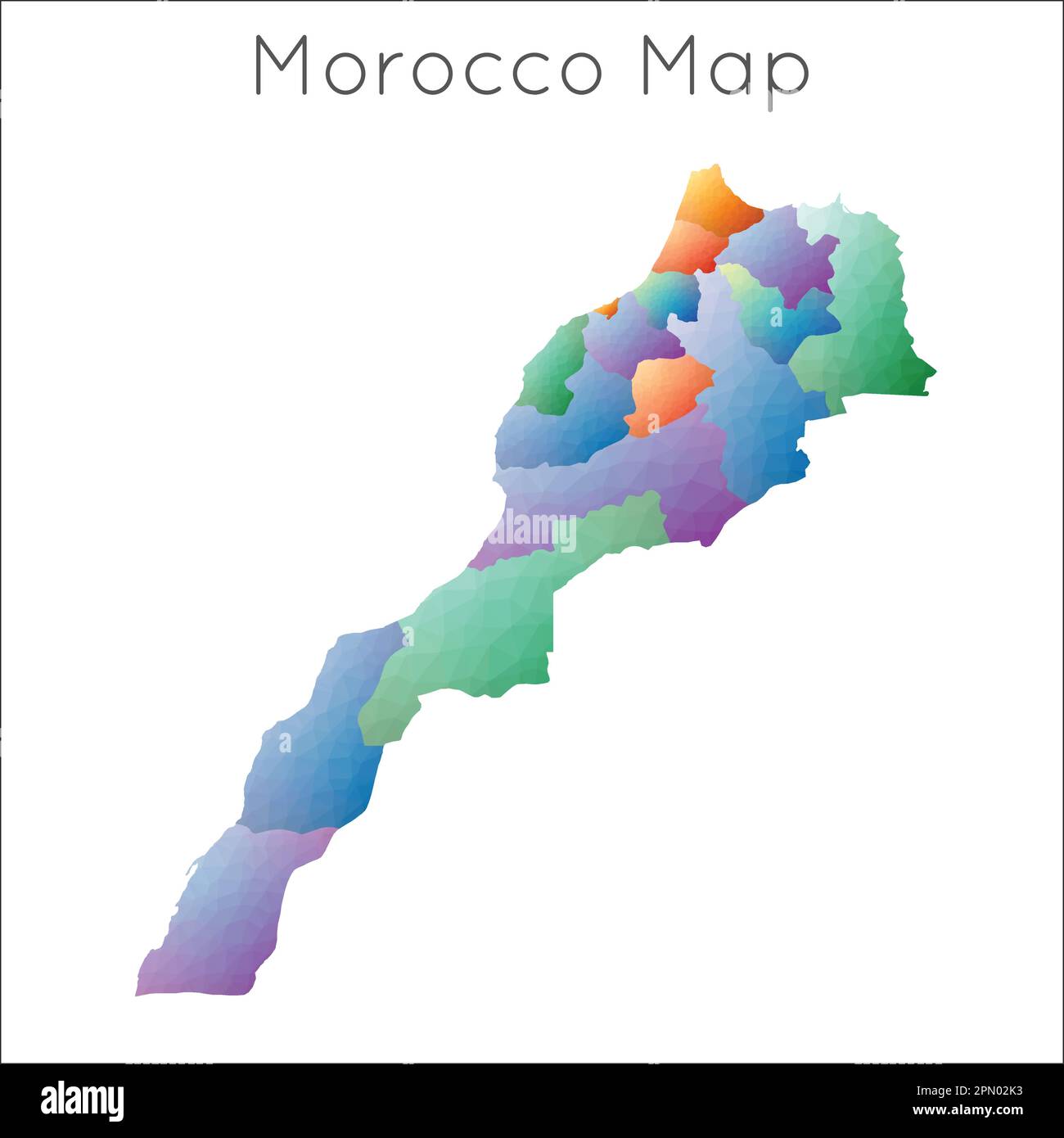 Low poly map of Morocco. Morocco geometric polygonal, mosaic style map ...