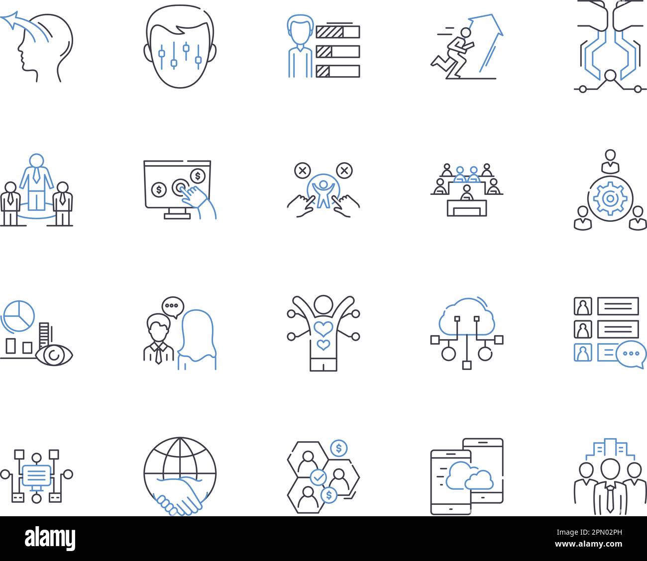 Community management outline icons collection. Community, Management ...