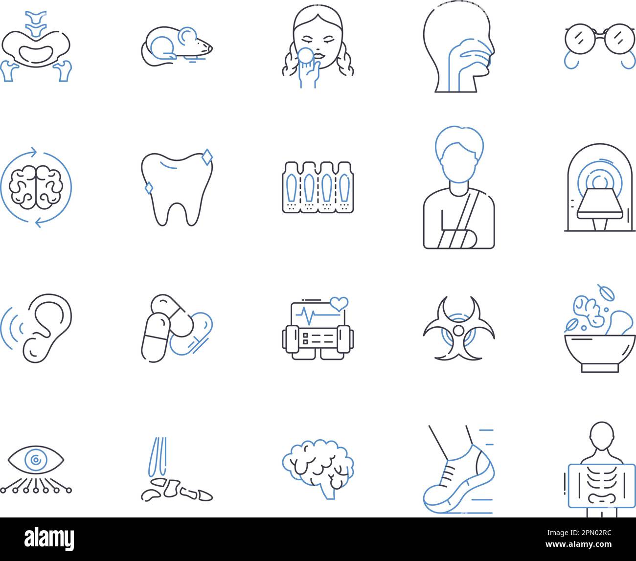 Health treatment outline icons collection. Therapy, Care, Healing ...