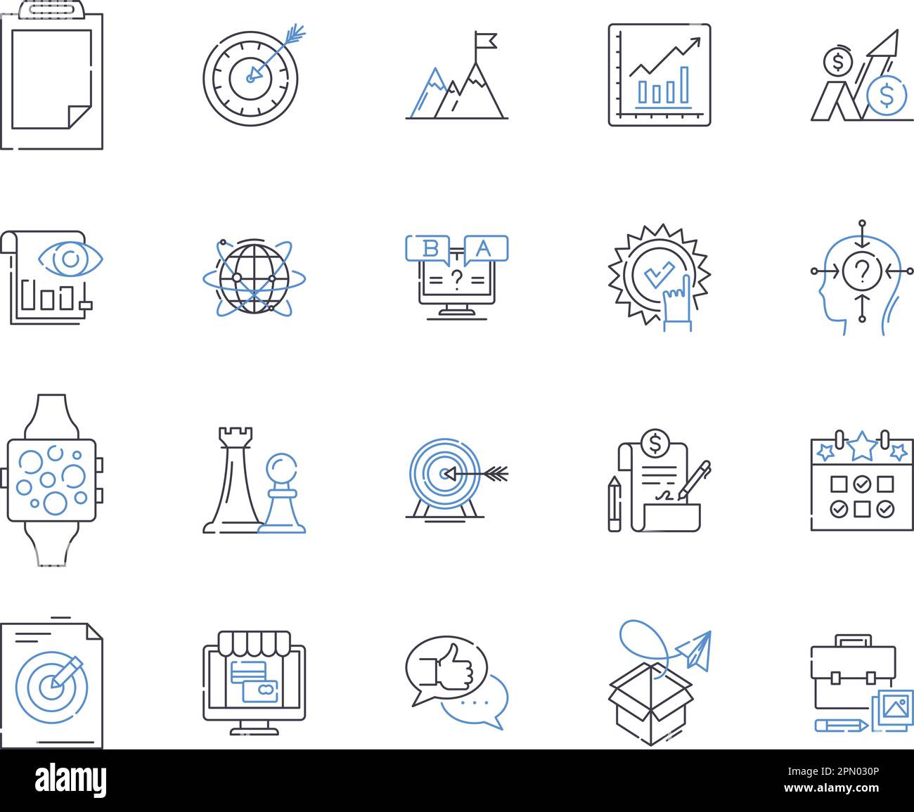Business planning outline icons collection. Planning, Business ...