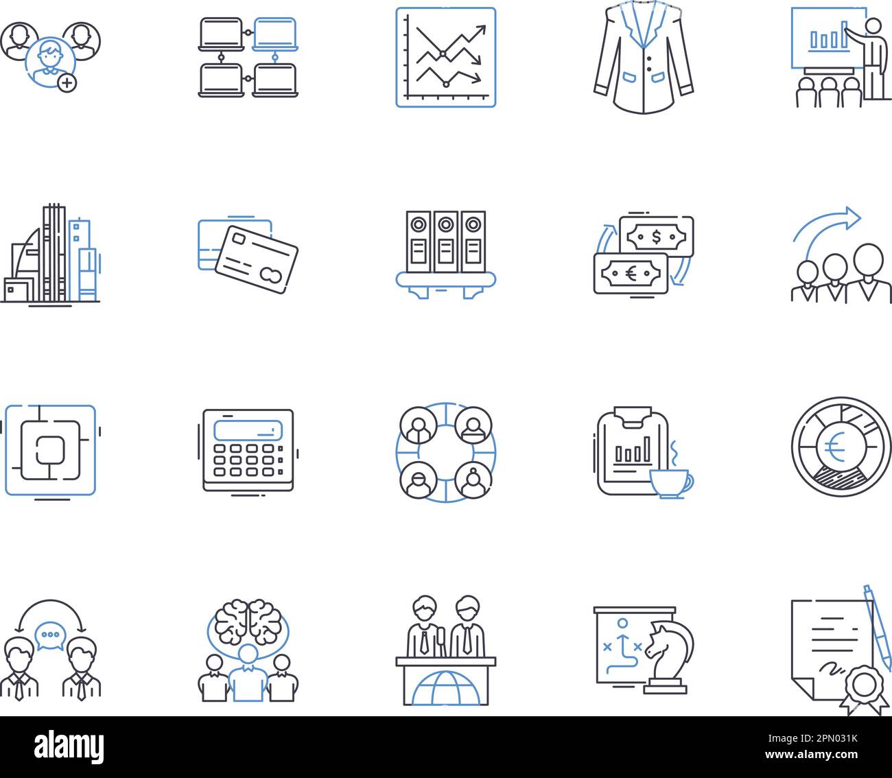 Corporate meetup outline icons collection. Conference, Gatherings ...