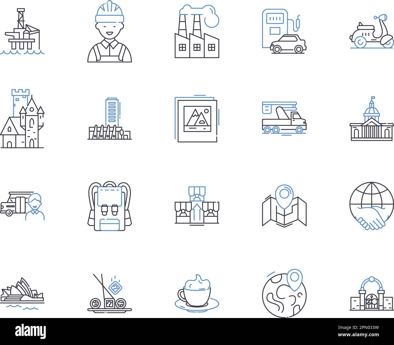 Retail industry outline icons collection. Retail, Trading ...