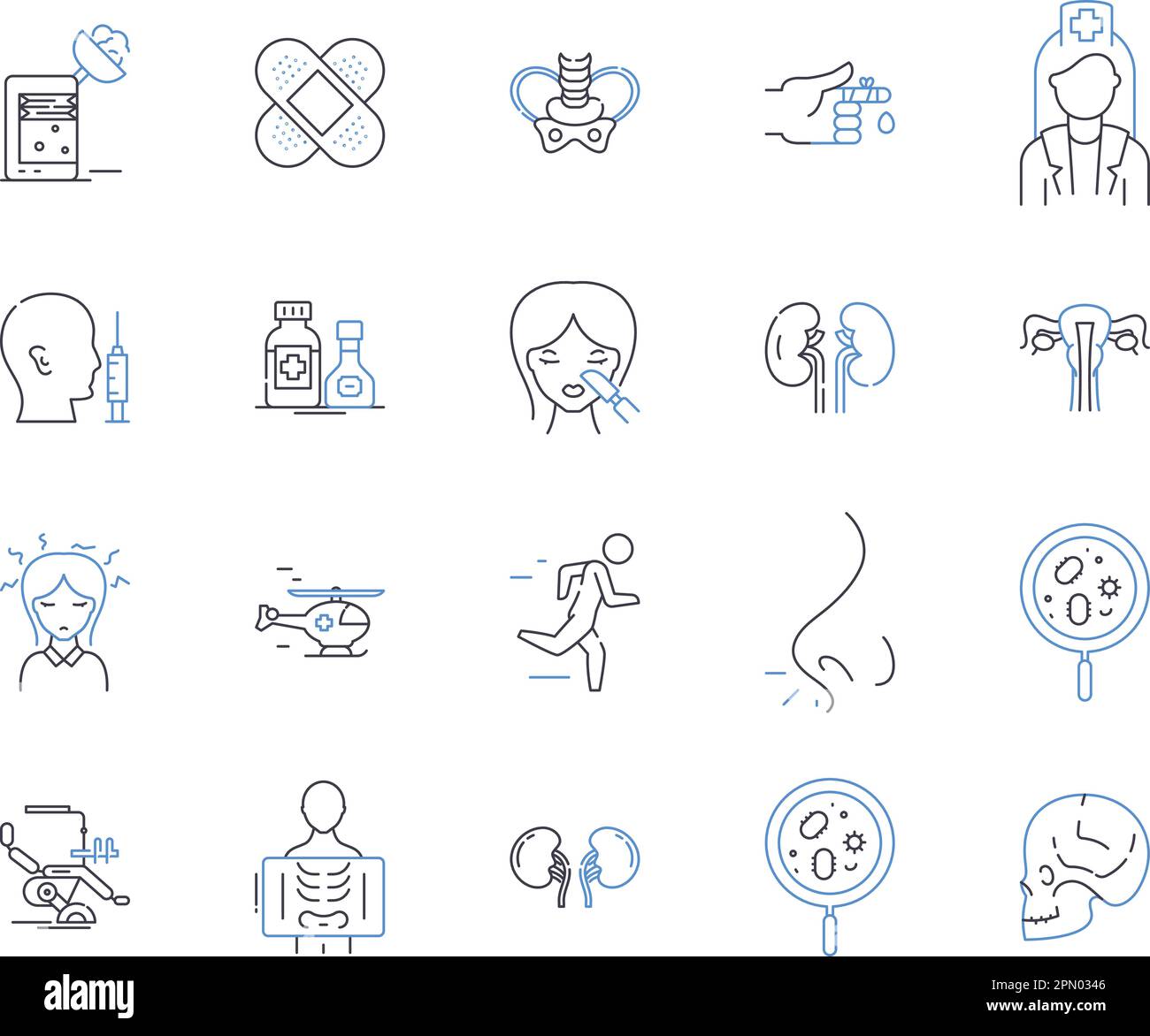 Health therapy outline icons collection. Therapy, Health, Medical ...
