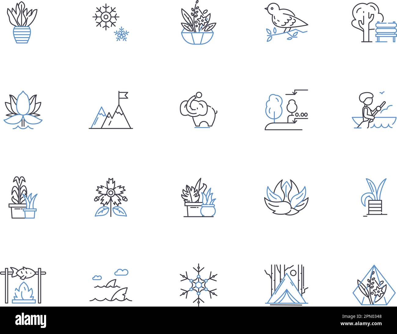 Nature outline icons collection. Nature, Wilderness, Outdoors ...