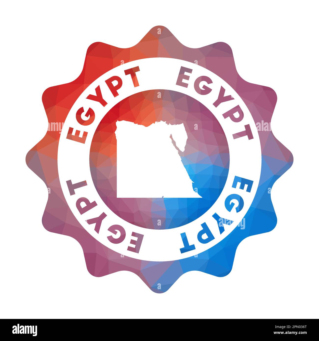 Egypt low poly logo. Colorful gradient travel logo of the country in ...