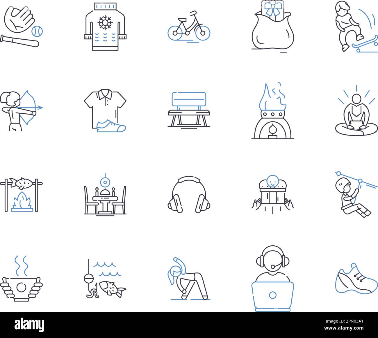 Leisure ans sport outline icons collection. Sports, Leisure, Games ...