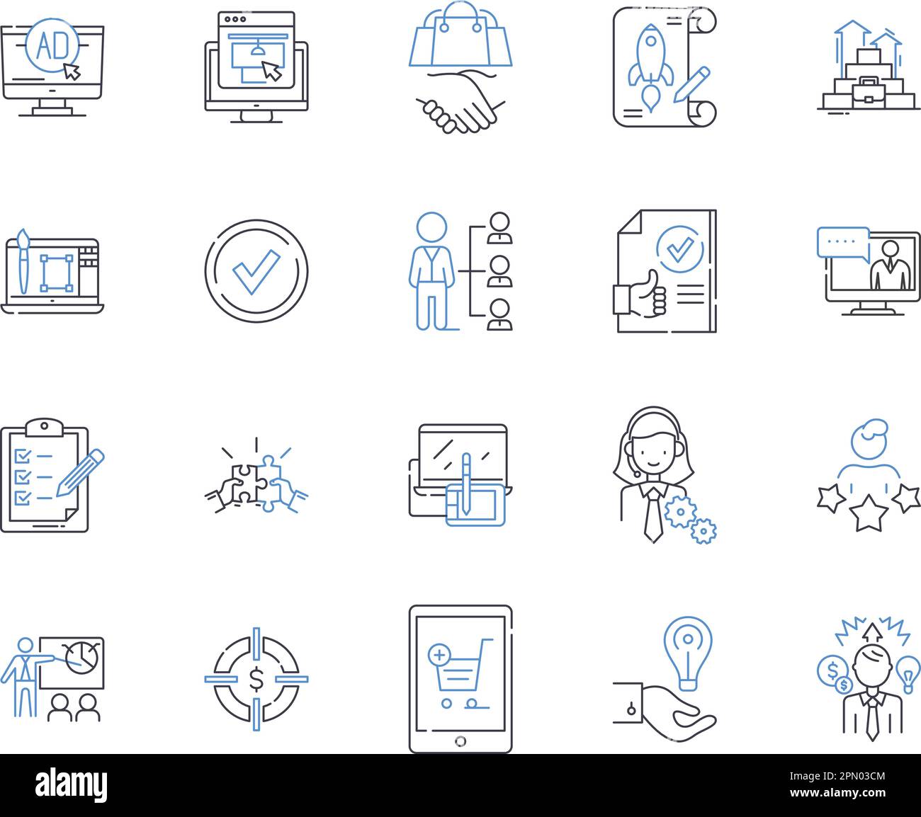 Marketing and business outline icons collection. Marketing, Business ...