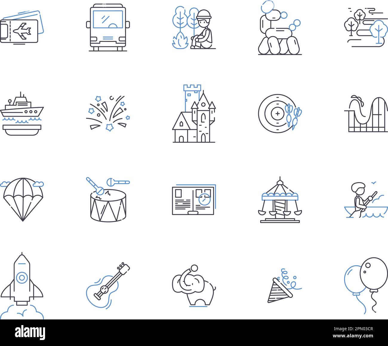 Travel and active people outline icons collection. Travellers, Active ...